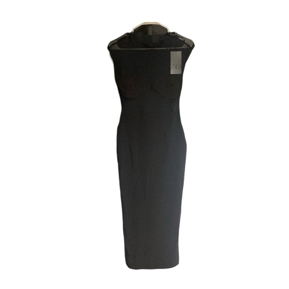 Zara | Dresses | Zara Black Sheer Long Dress Size Medium | Poshmark